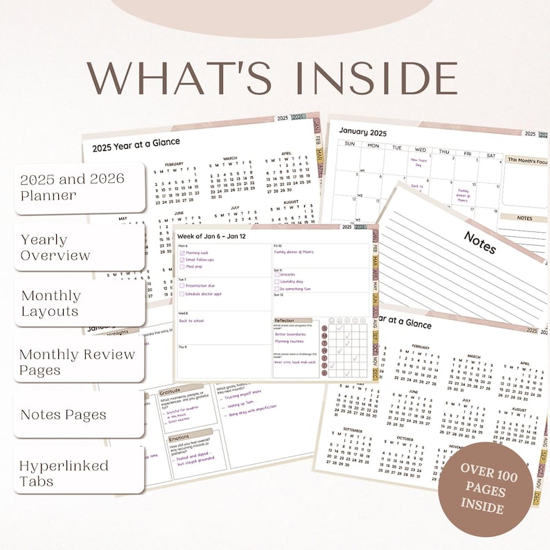 2025 2026 Digital Planner | Landscape Dated Planner | Hyperlinked Life ...