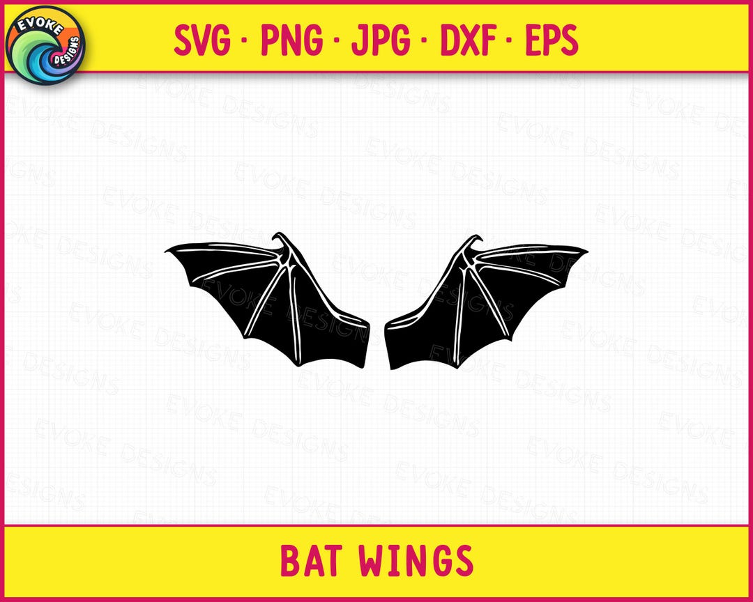 Bat Wings SVG - Spooky Halloween Craft Idea, Gothic Clipart, Flying Fox ...