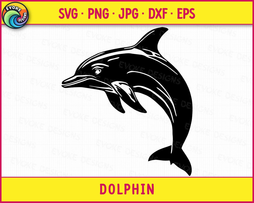 Dolphin SVG - Realistic Jumping Dolphin, Cute Beach Life Summer Clipart ...