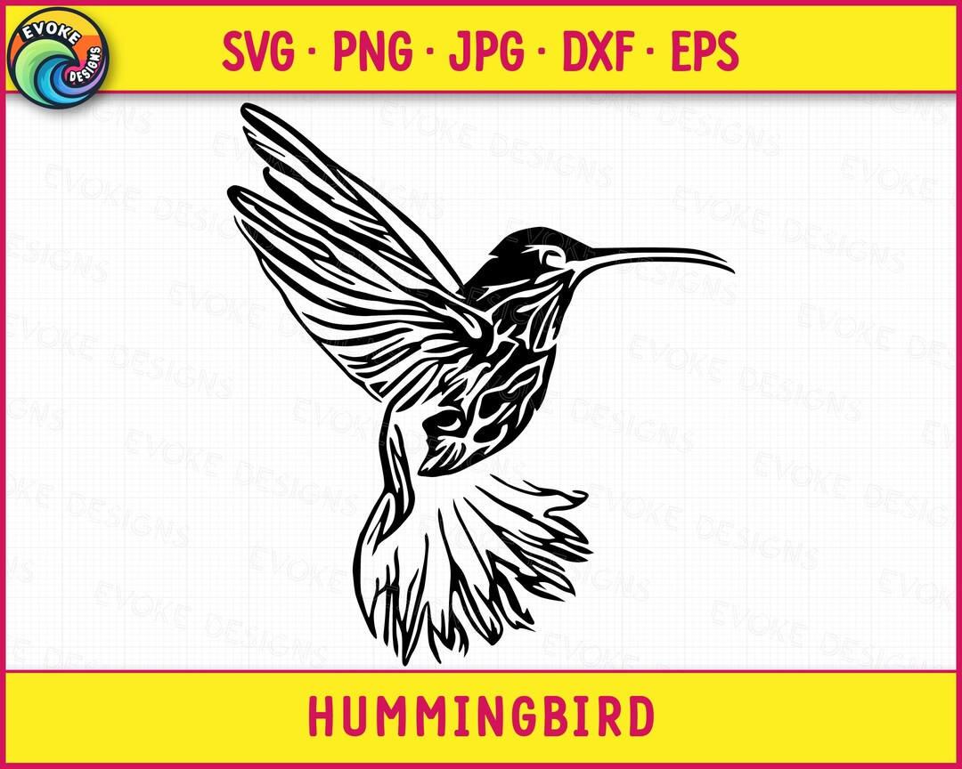 Hummingbird SVG - Flying Hummingbird Silhouette, Hummingbird Vector ...