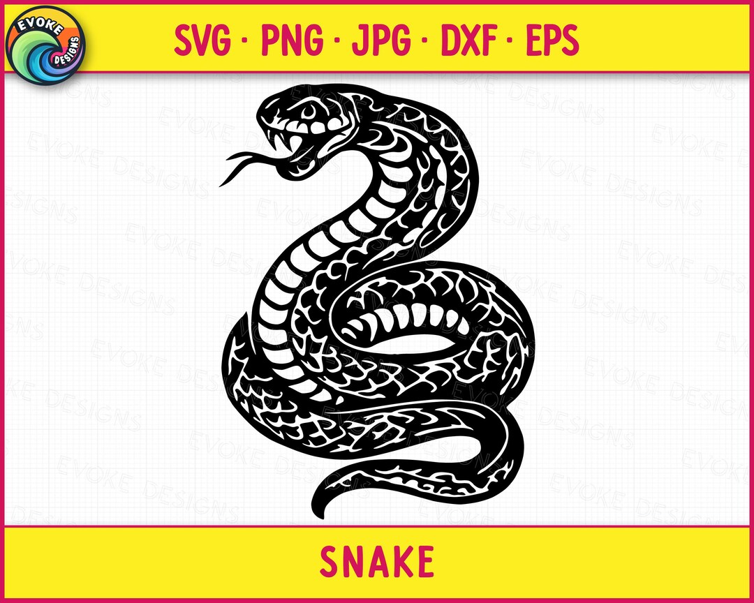 Serpent SVG - Clipart serpent enroulé svg png jpg, fichier de coupe ...