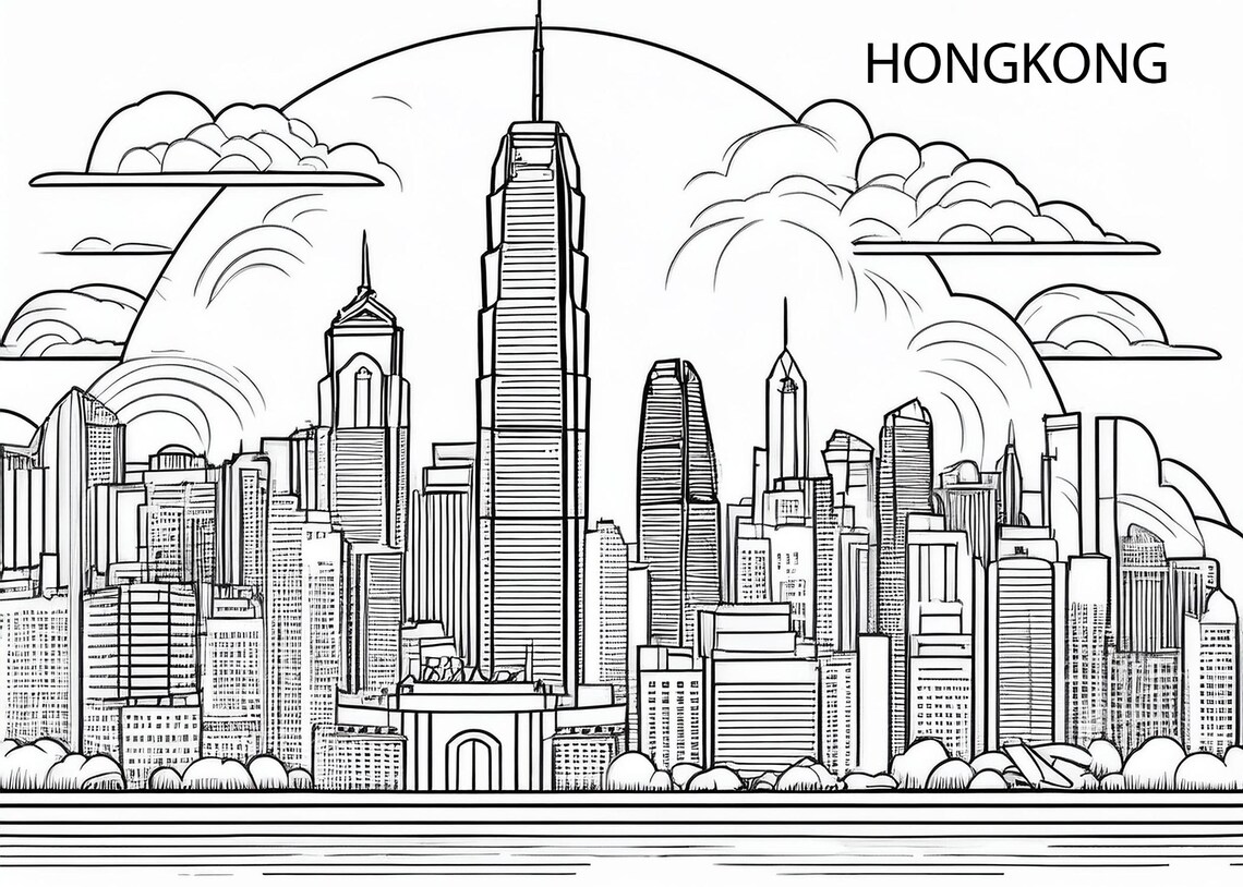 City Skylines Coloring Book Pages Set#3 5 Pages.instant Download.png ...