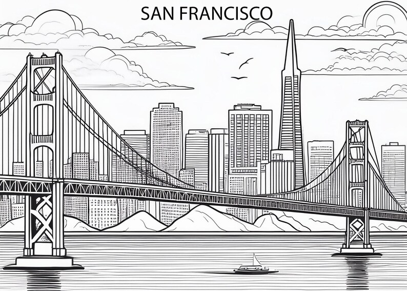 City Skylines Coloring Book Pages Set#3 5 Pages.instant Download.png ...