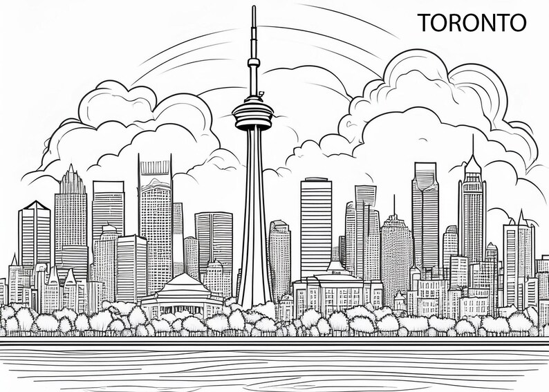 City Skylines Coloring Book Pages Set#3 5 Pages.instant Download.png ...