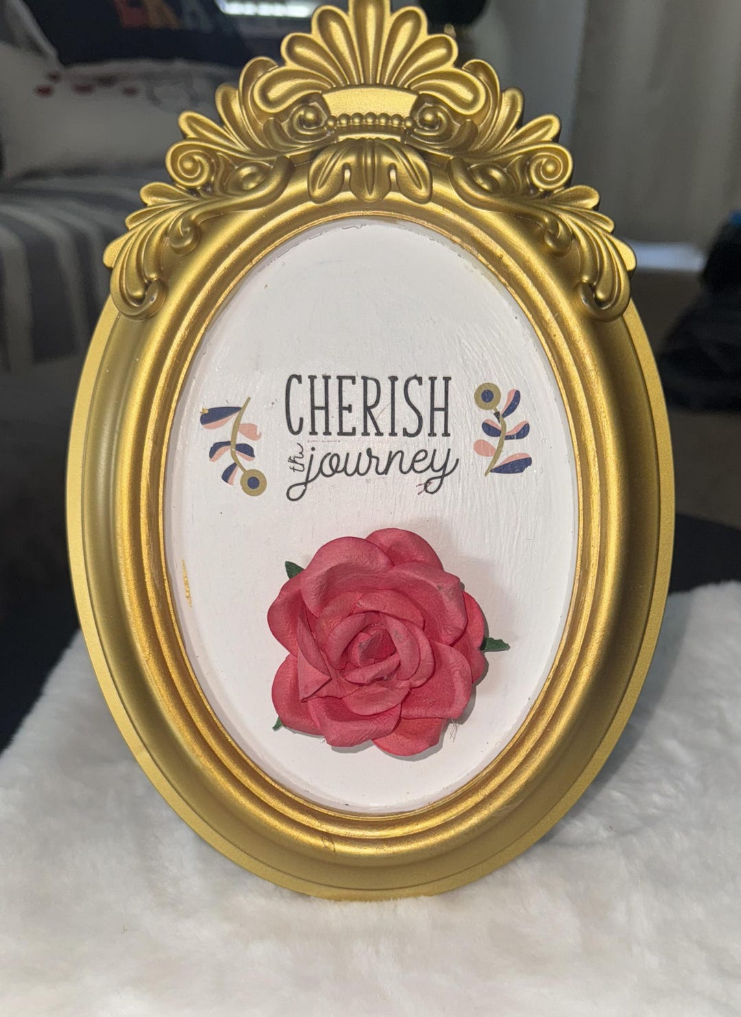 Shabby Chic Bridgerton Cherish Scroll Frame Sign, English Romance ...