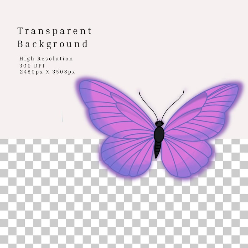 Purple Gradient Butterfly PNG | Vibrant Graphic for Merchandise Design ...