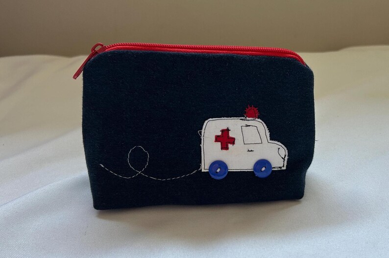 Handmade First Aid Kit Pouch: Appliquéd Ambulance Design - Etsy