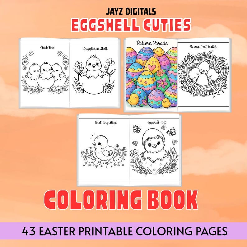 Eggshell Cuties Baby Chick Coloring Book, Easter Spring Activity ...