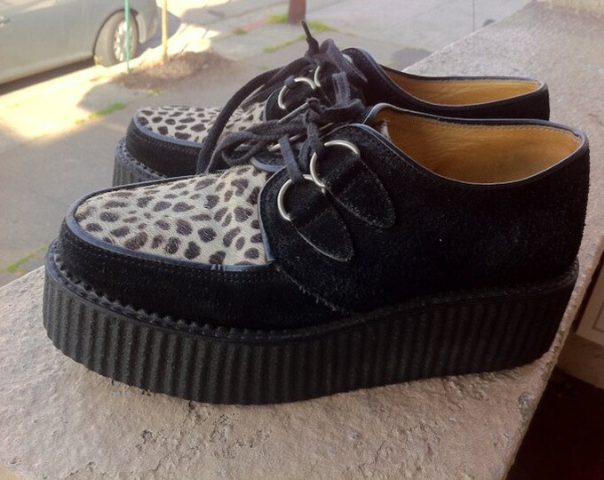90s Black Suede Leopard Creepers 8 1/2 - Etsy