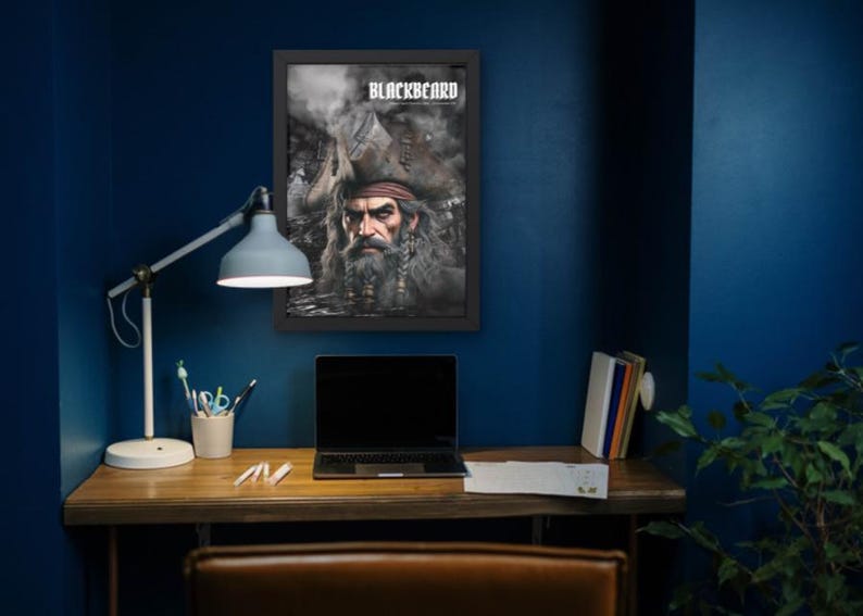 Edward Teach "blackbeard" Pirate Wall Art – Digital Download (PDF & JPG ...