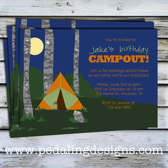 Camp Out Invitation Template