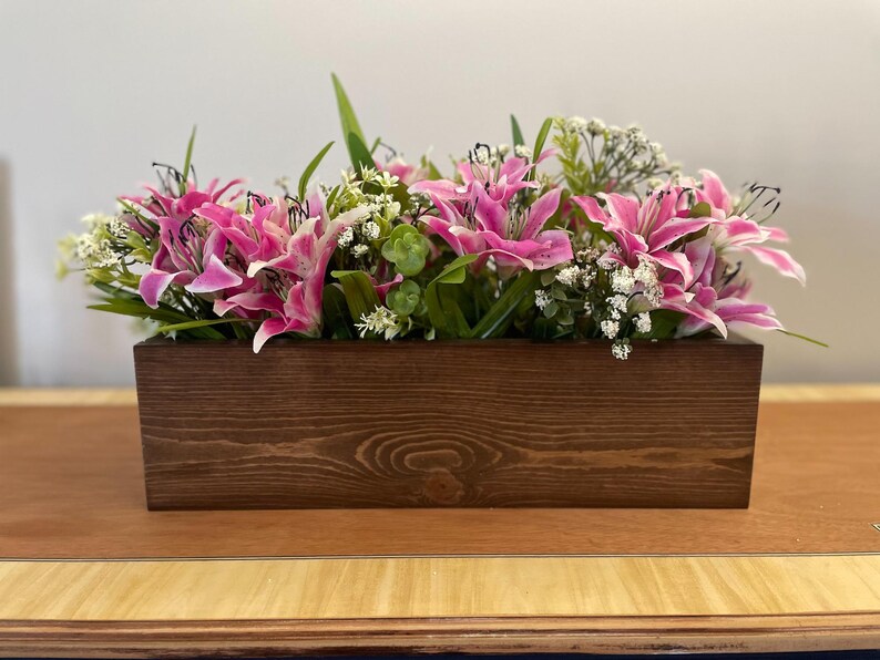 Rustic Planter Box Centerpiece Dining Table, Fireplace Decor, Wedding ...