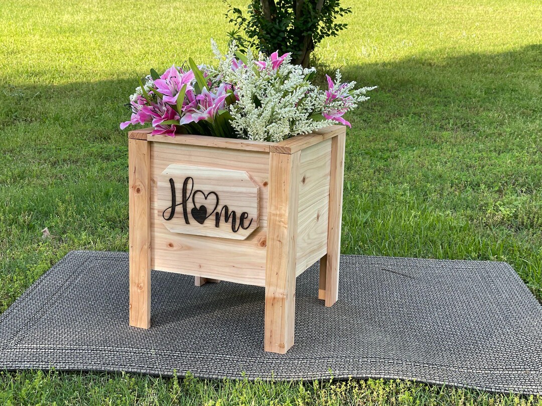 Cedar Planter Box, Welcome Front Door Decor, Housewarming Gift, Garden ...