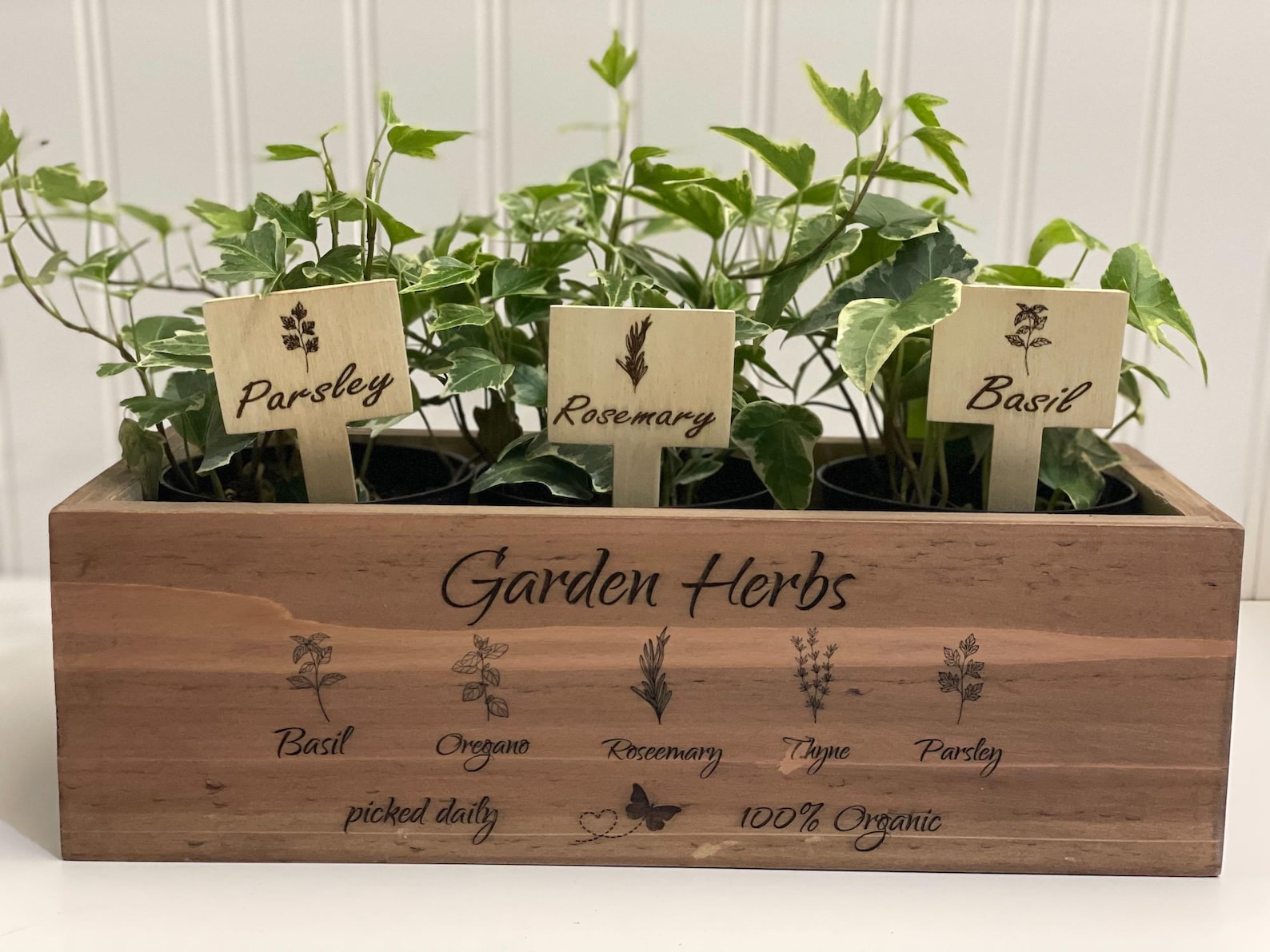Indoor Herb Planter Box Customize Engrave. Gift for Her, Mother's Day ...