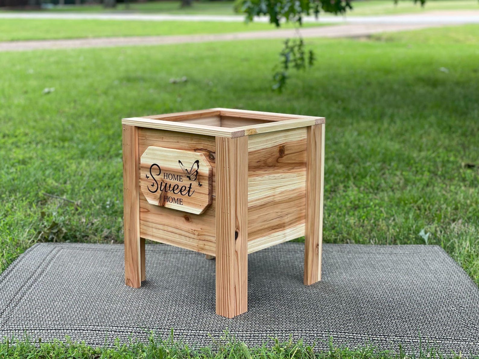 Cedar Planter Box, Welcome Front Door Decor, Housewarming Gift, Garden ...
