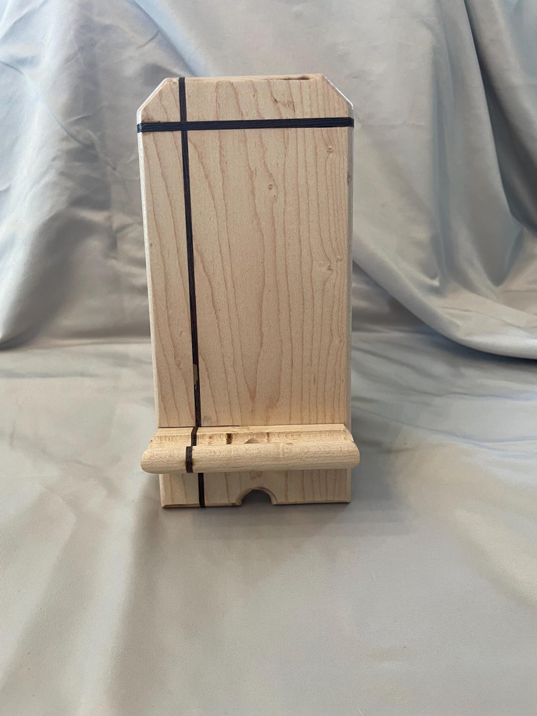 Wooden Phone Stand | Exotic Maple Lumber With Wenge Inlay | Handcrafted ...