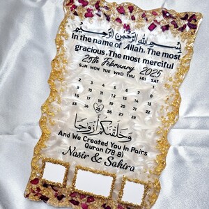Islamic Nikkah Nama Thumb Board Nikkah Nama Wedding Gift Handmade Resin ...