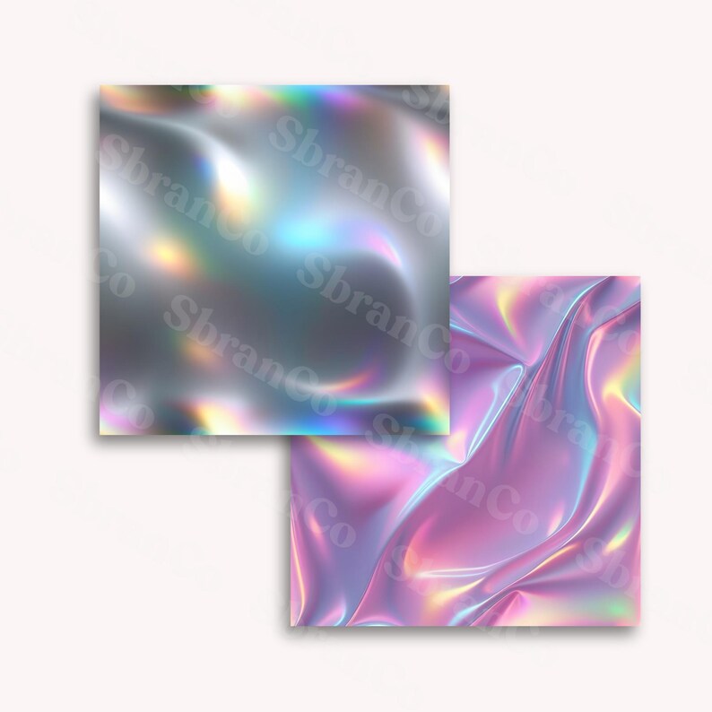 Holographic Texture Digital Paper | 16 Iridescent Foil Background ...