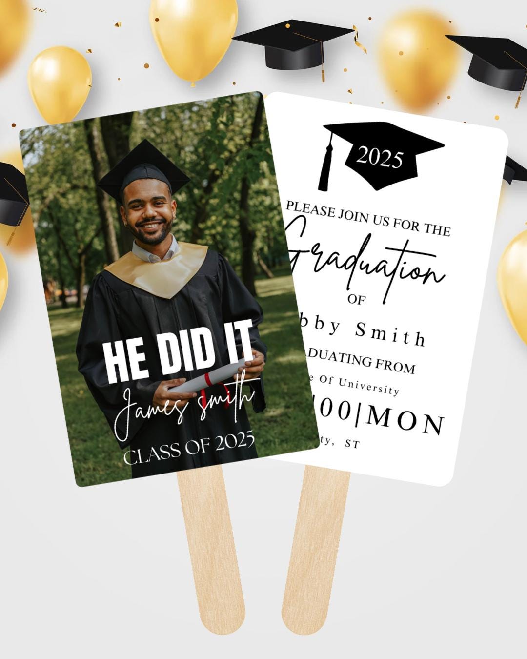 Graduation Fan, Grad Fan, Graduation Hand Fan, Customized Graduation ...