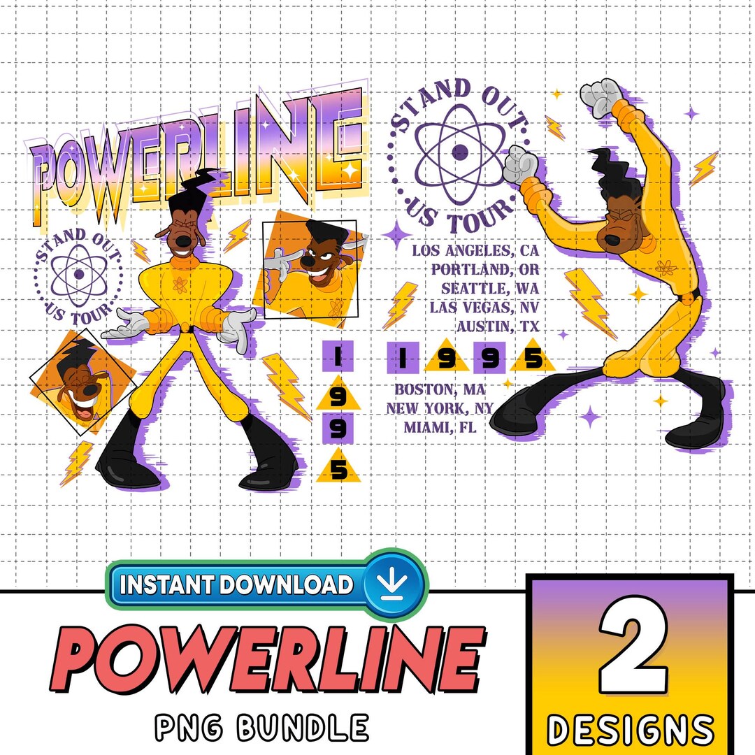 Retro Disneyland Goofy Powerline Stand Out Tour 95 PNG, Max Goofy ...