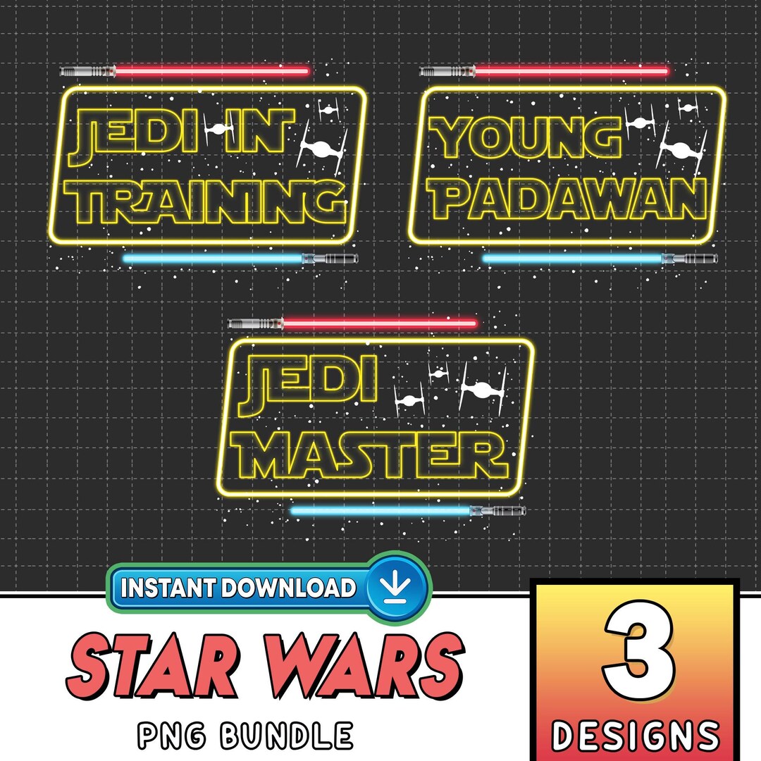 Jedi Master and Jedi in Training Png, Young Padawan PNG, Instant ...