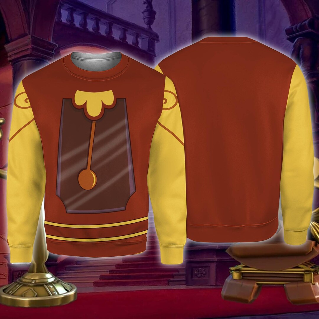 Cogsworth Clock 3D All Over Print Costume Hoodie, Beauty and the Beast ...