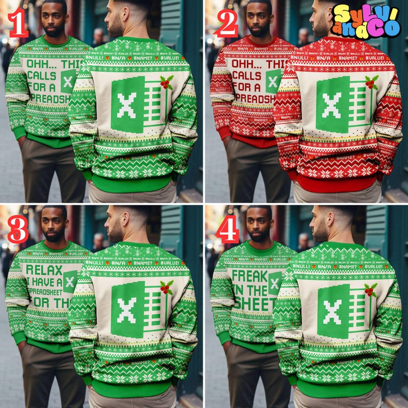 Excel Sheet Ugly Christmas Sweater - Etsy