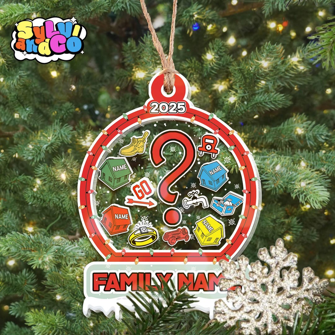 Chance Question Mark Monopoly Board Game Shaker Ornament, Board Game ...