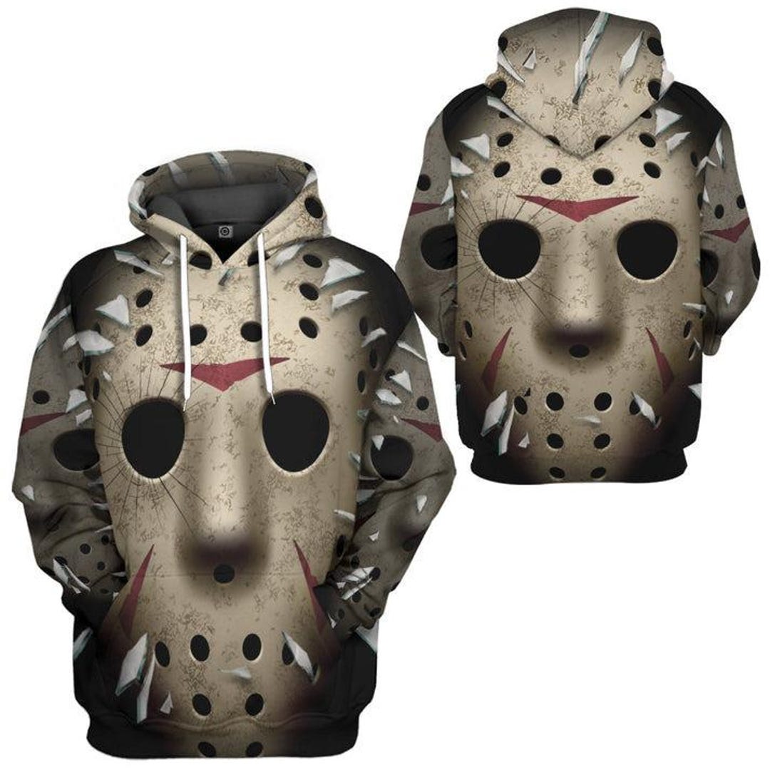 3D Friday the 13th Jason Voorhees Mask Hoodie, Horror Movie Cosplay ...