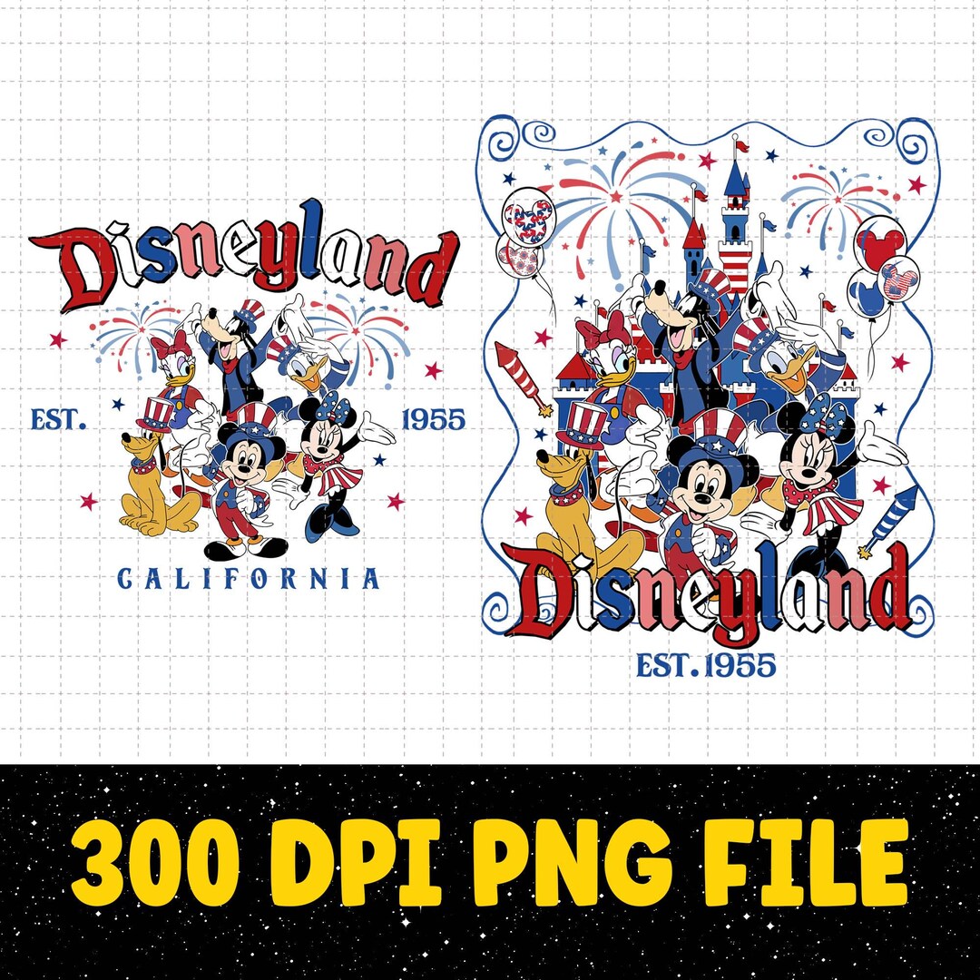Disneyland Mickey & Friends, Happy 4th of July Png, Party in the USA ...