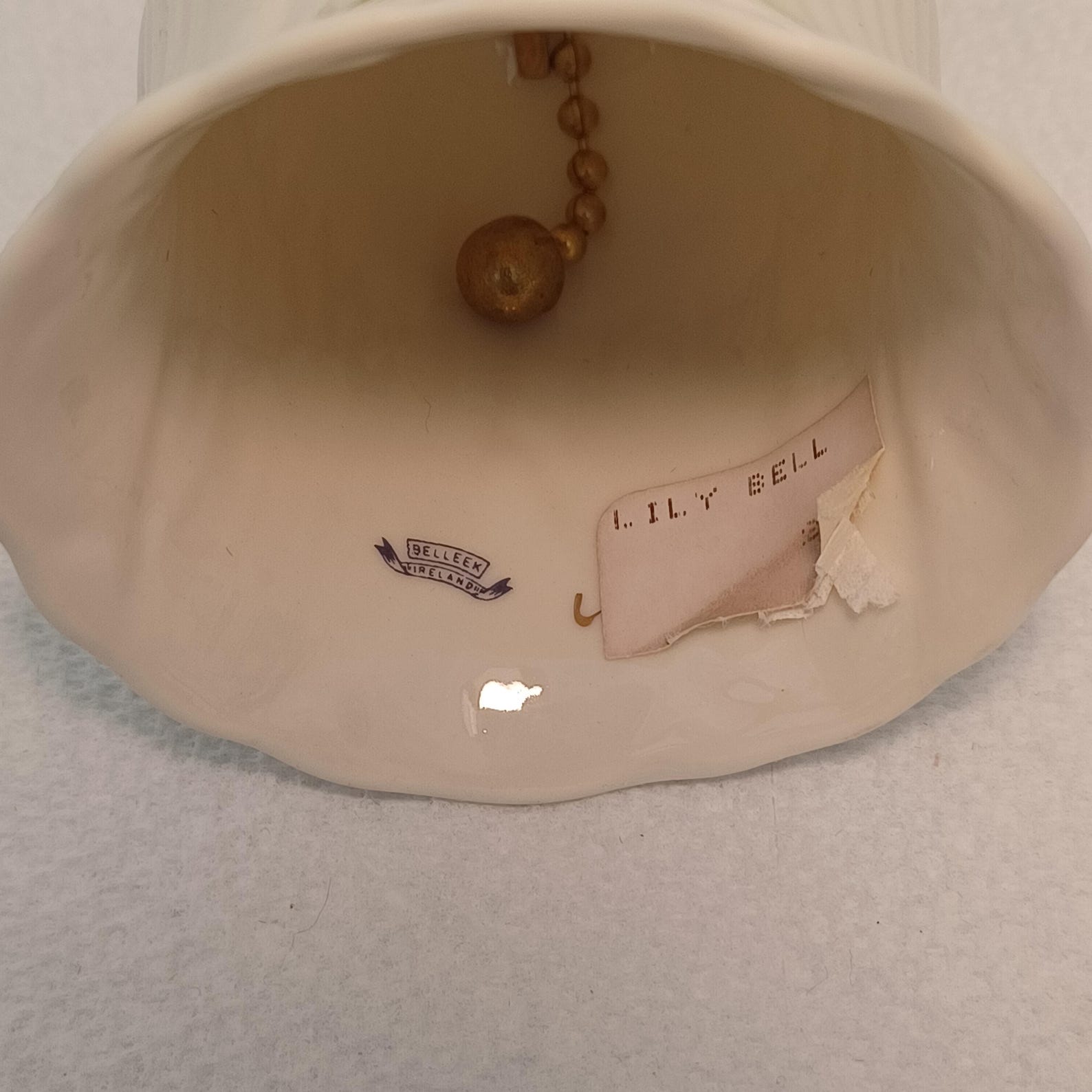 Belleek Lily Bell With Green Petal Edges - Etsy