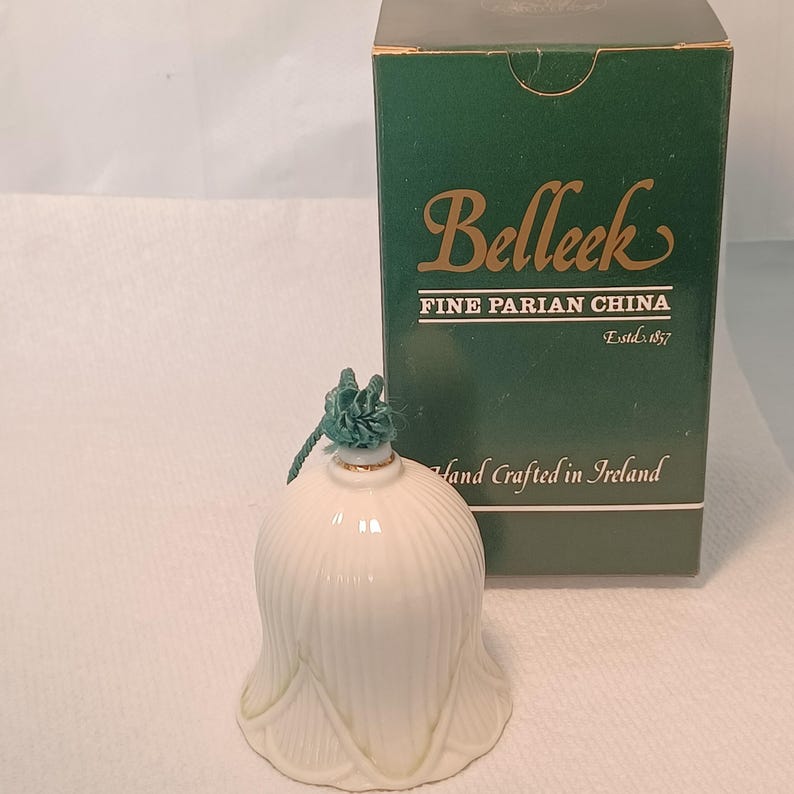 Belleek Lily Bell With Green Petal Edges - Etsy