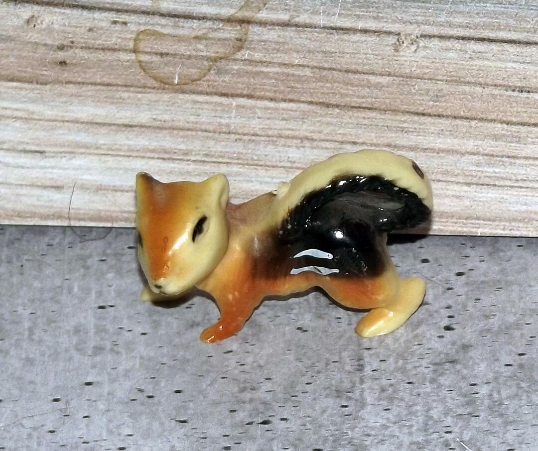 Vintage 1960 CHIPMUNK Hand Painted Miniature Plastic Figurine EB1 - Etsy