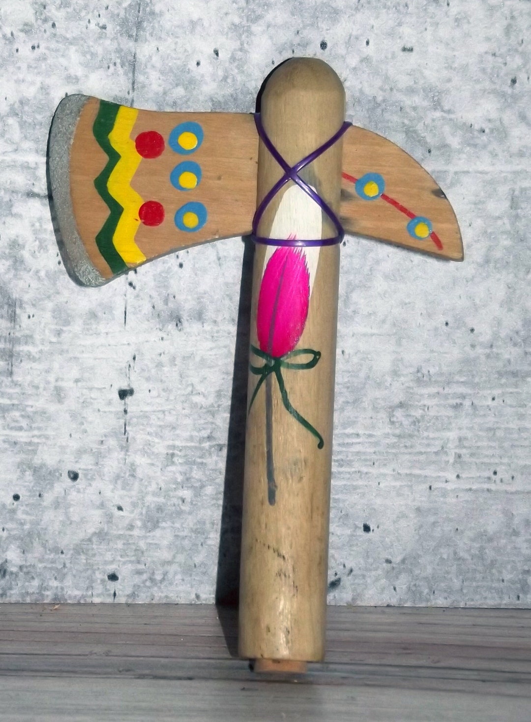 Vintage Small Wood Wooden Hand Painted Toy Tomahawk Made in Japan 4 ...