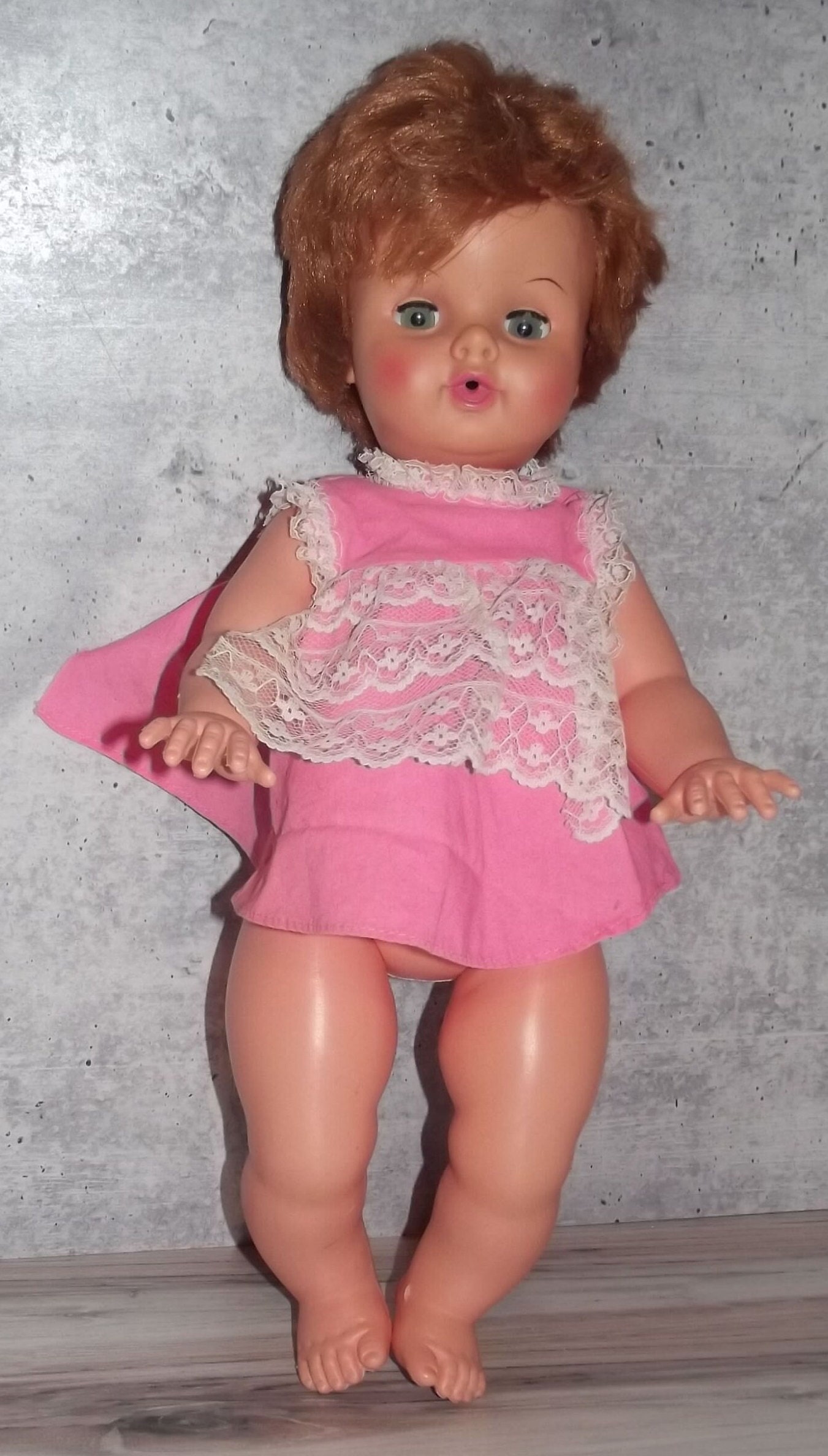 Uneeda Vintage 1966 Vinyl and Hard Plastic Cute Drink & Wet Doll 20 ...