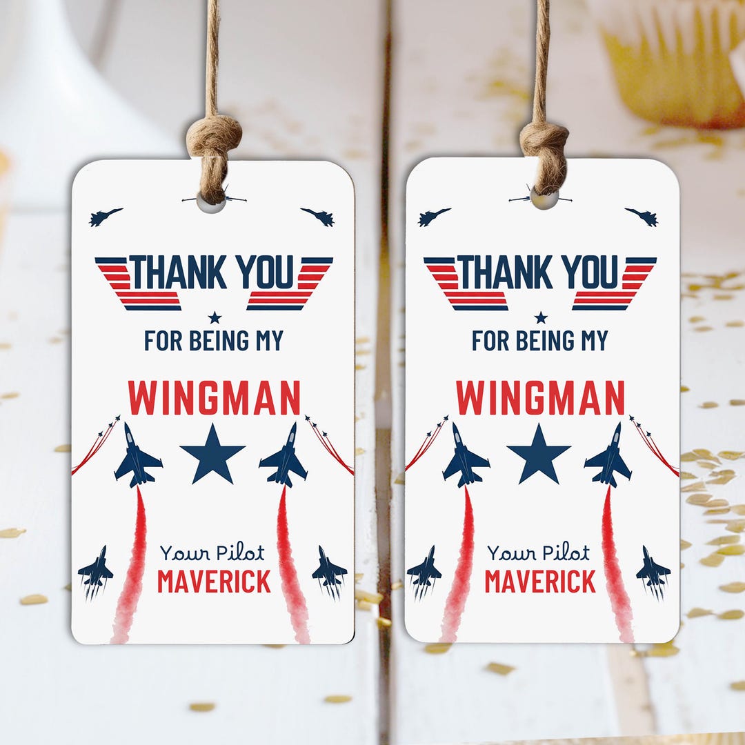 Fighter Pilot Birthday Thank You Gift Tag, Fighter Jet Gift Tags ...