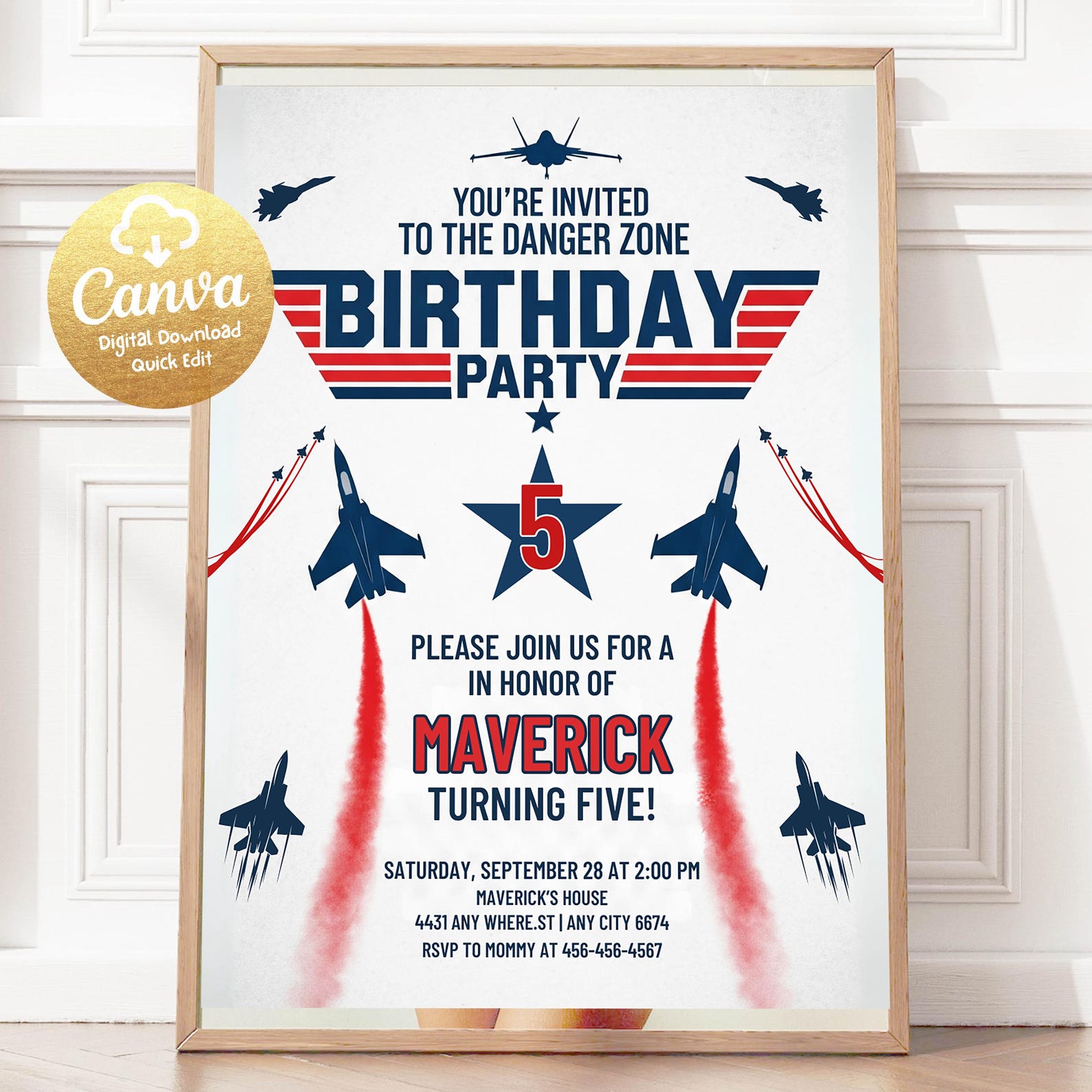 Top Pilot Invitation, Jet Pilot Theme, Fighter Jet Birthday Invitation ...