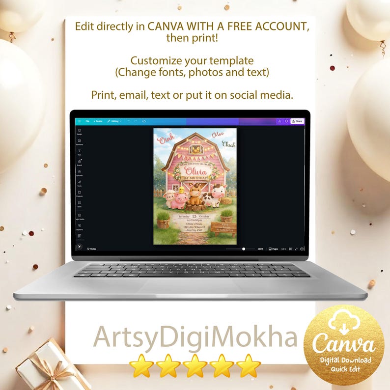 Mermaid Tail 5th Birthday Invitation, Dive Into Five Under the Sea ...