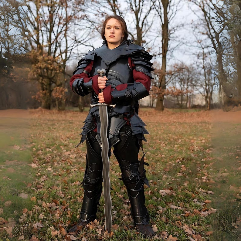 Warrior Princess Armor | Queen of the Dragomir | Blackened Steel Full ...