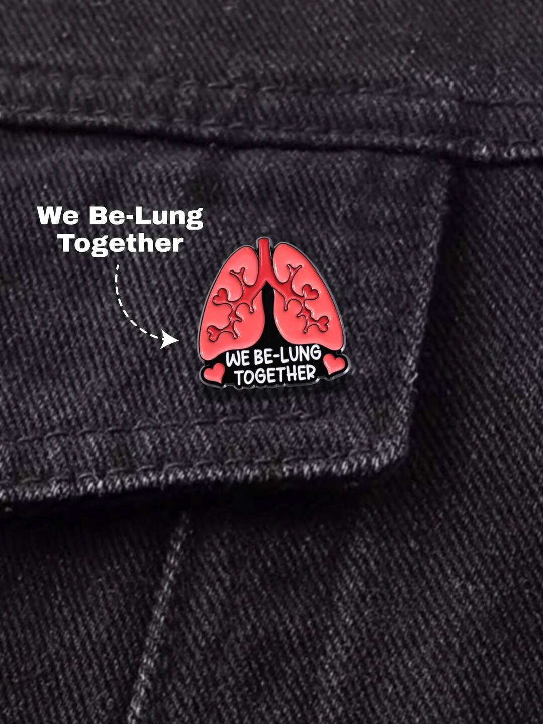 We Be-lung Together Enamel Pin – Funny Love Pins, Cute Lungs Pins ...