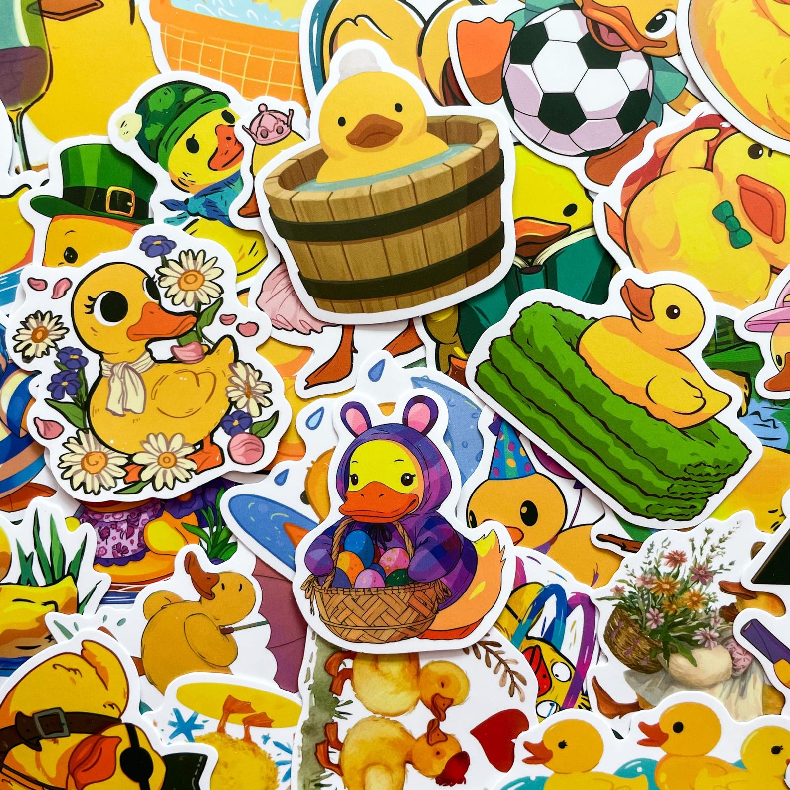 50 Random Cartoon Duck Stickers, Cute Yellow Duck Stickers for Kids ...