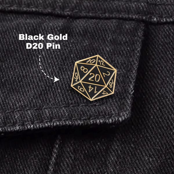 D20 Enamel Pin - Etsy