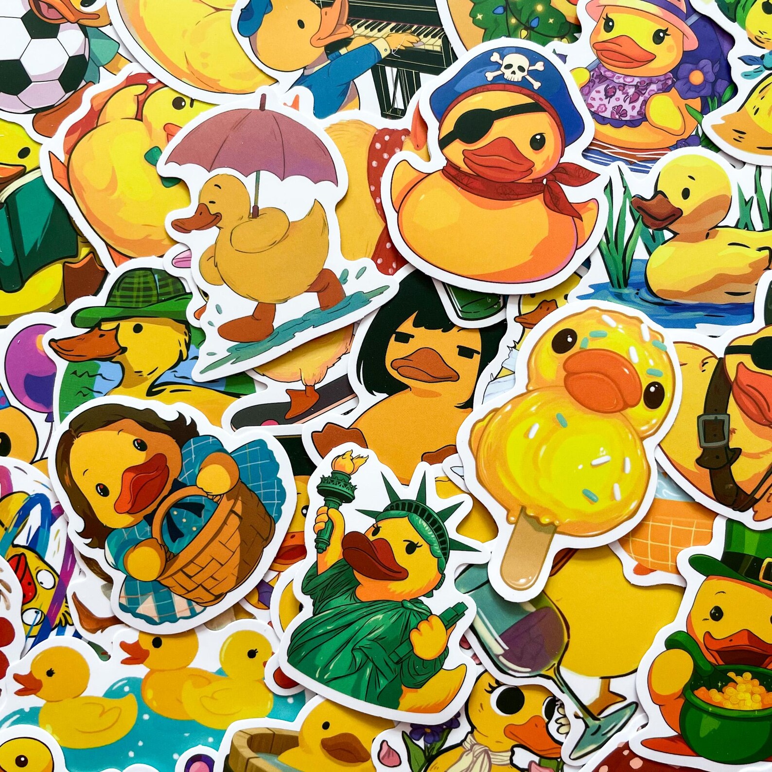 50 Random Cartoon Duck Stickers, Cute Yellow Duck Stickers for Kids ...