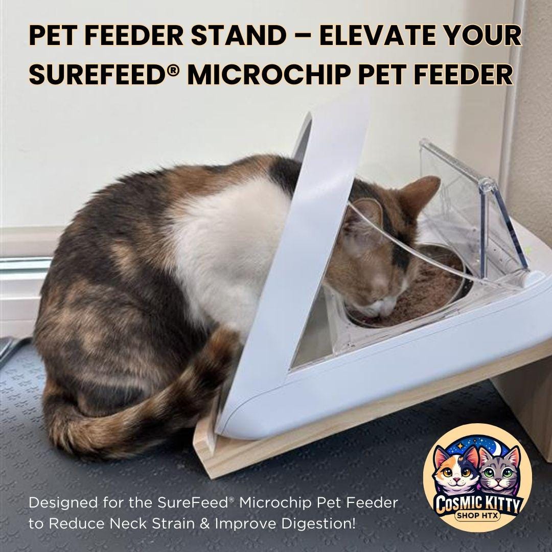 Stand for Surefeed® Microchip Pet Feeder - Handmade Wooden Feeder Stand ...