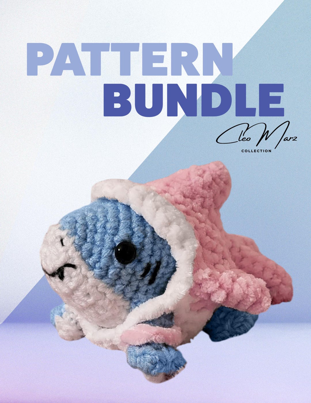 Jeff the Land Shark Pink Dolphin Amigurumi Digital Crochet Pattern ...