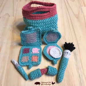Crocheted Makeup Set - 6 Piece, Gift Set, Kid's Toy, Crochet Toy, Soft ...