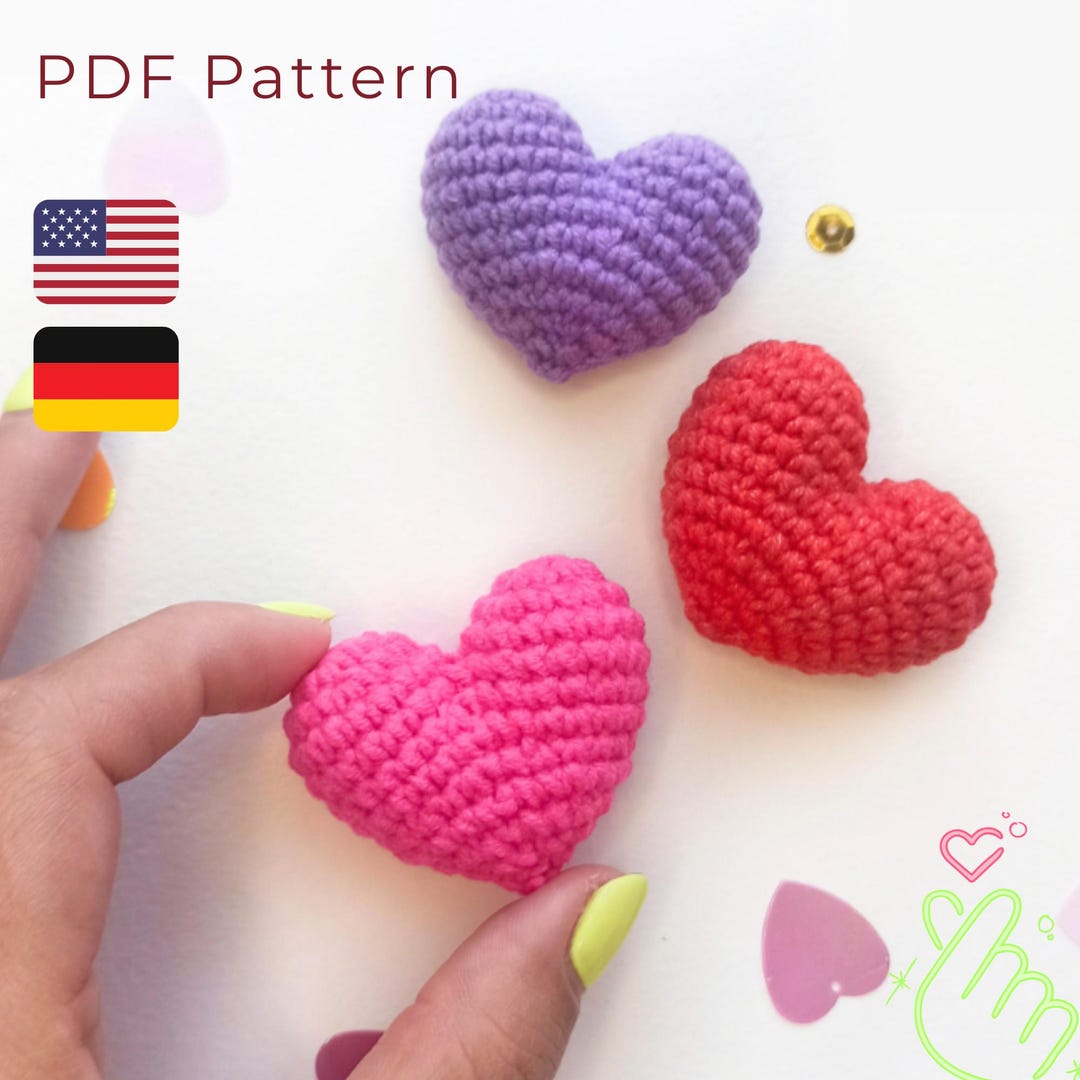 Crochet PATTERN: Small Plush Heart, Easy Crochet Pattern, Plush Heart ...