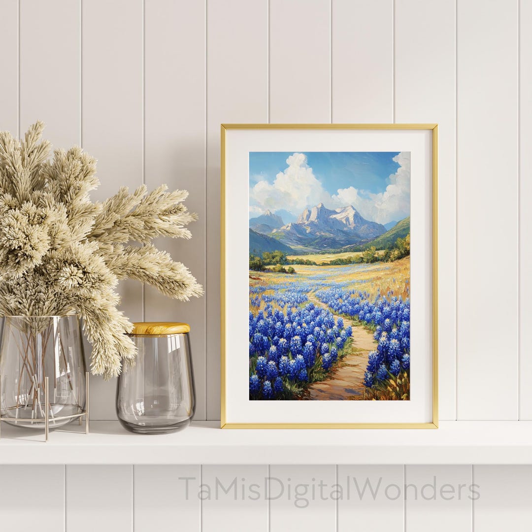 Bluebonnet Oil-painting | Bluebonnet Print | Bluebonnet Art Painting ...