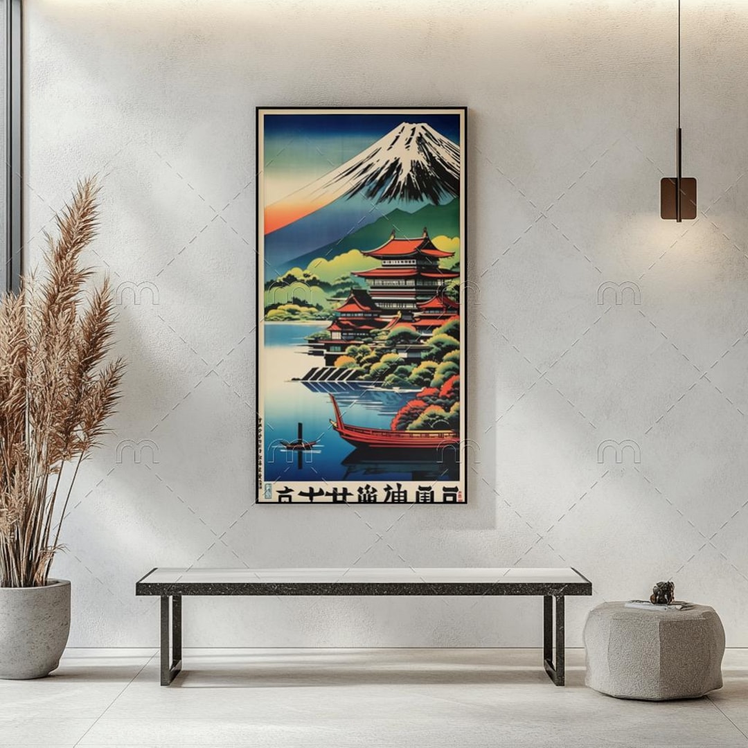 Retro Japan Travel Poster - Vintage Aesthetic Wall Art - Mount Fuji ...