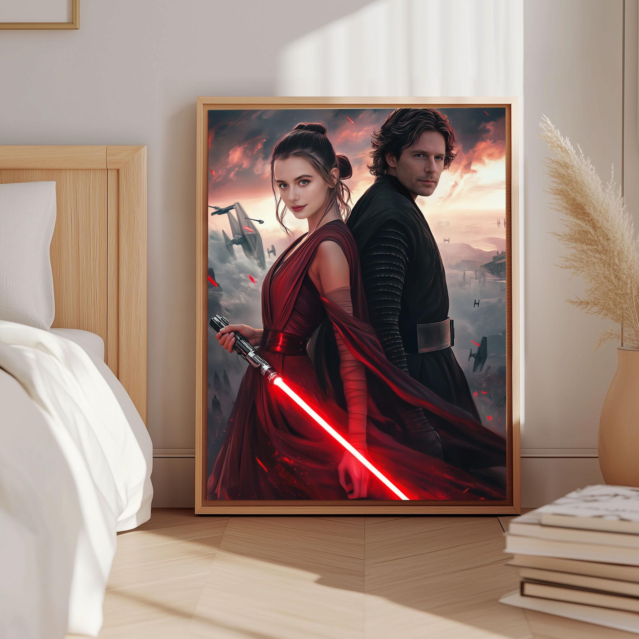 Custom Star Wars Couple Portrait From Photo Jedi Couple Custom Portrait ...